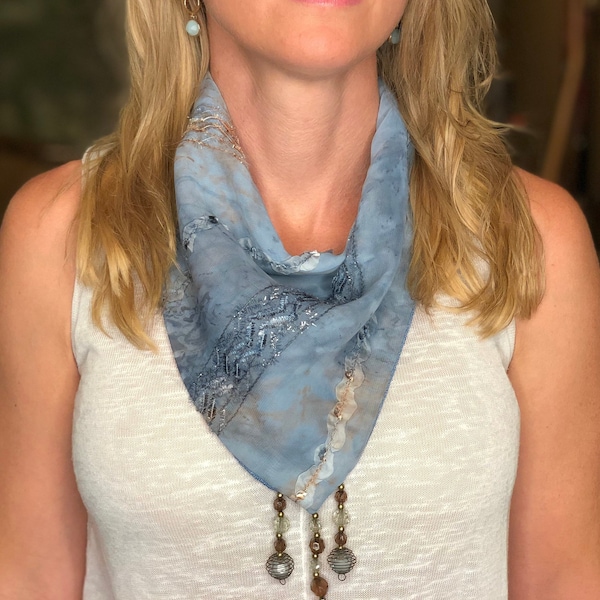 Scarf With Beads - Etsy