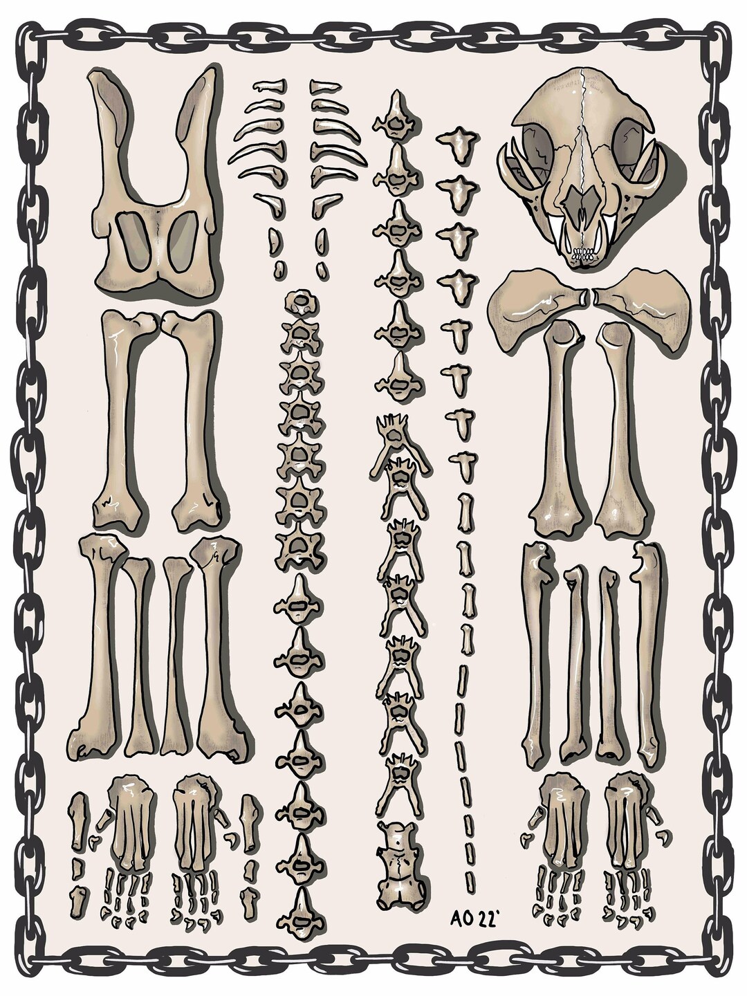 Prints of Digital Painting "disarticulated House Cat" by Ariel Owens ...