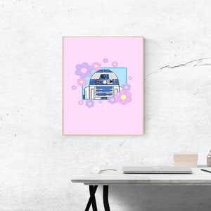R2-D2 Cute Digital Print at Home/kawaii Droid Printable Wall Art ...
