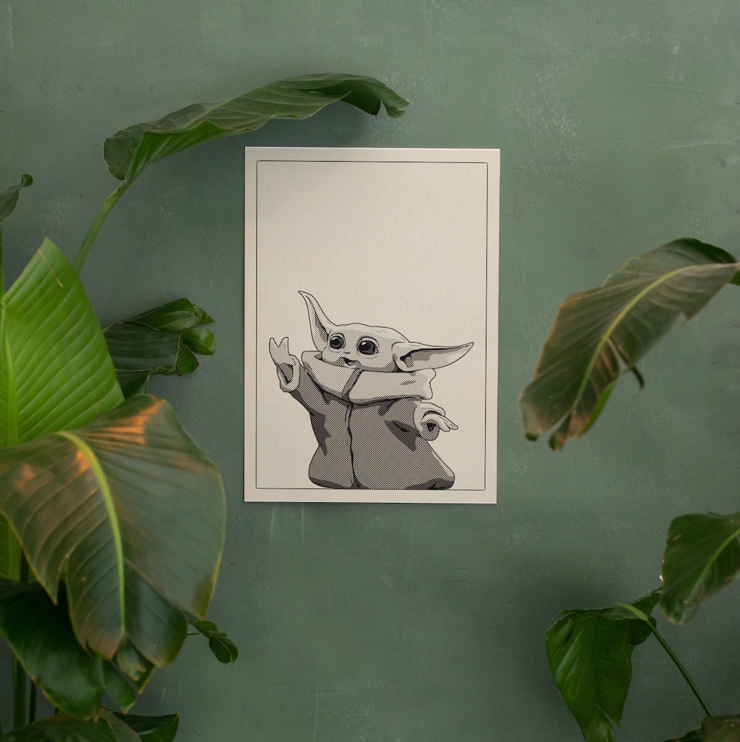 Baby Yoda Portrait Digital Print at Home/star Wars Printable Art/ Grogu ...