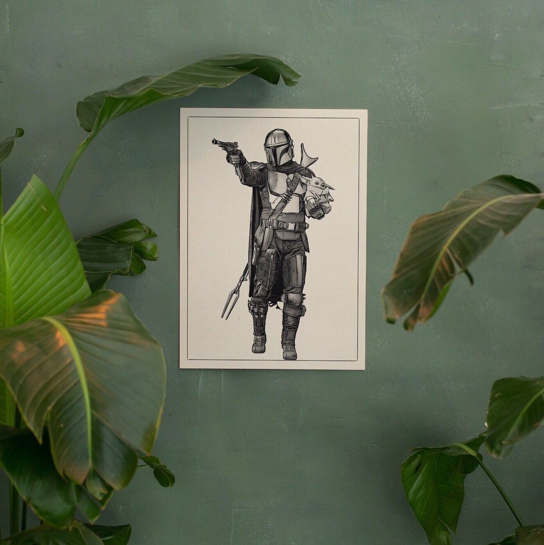 Mandalorian With Grogu Digital Download Print at Home/mando Printable ...
