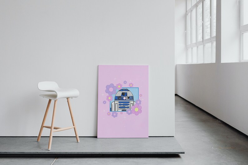R2-D2 Cute Digital Print at Home/kawaii Droid Printable Wall Art ...