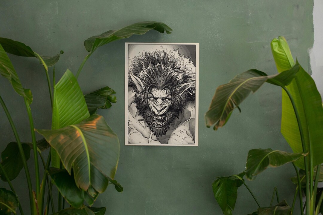Warwick Digital Art Print/league of Legends Art/arcane Gaming Printable ...