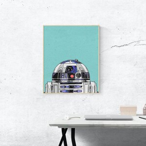 R2-D2 Comic Portrait Digital Download Print at Home/star Wars Printable ...