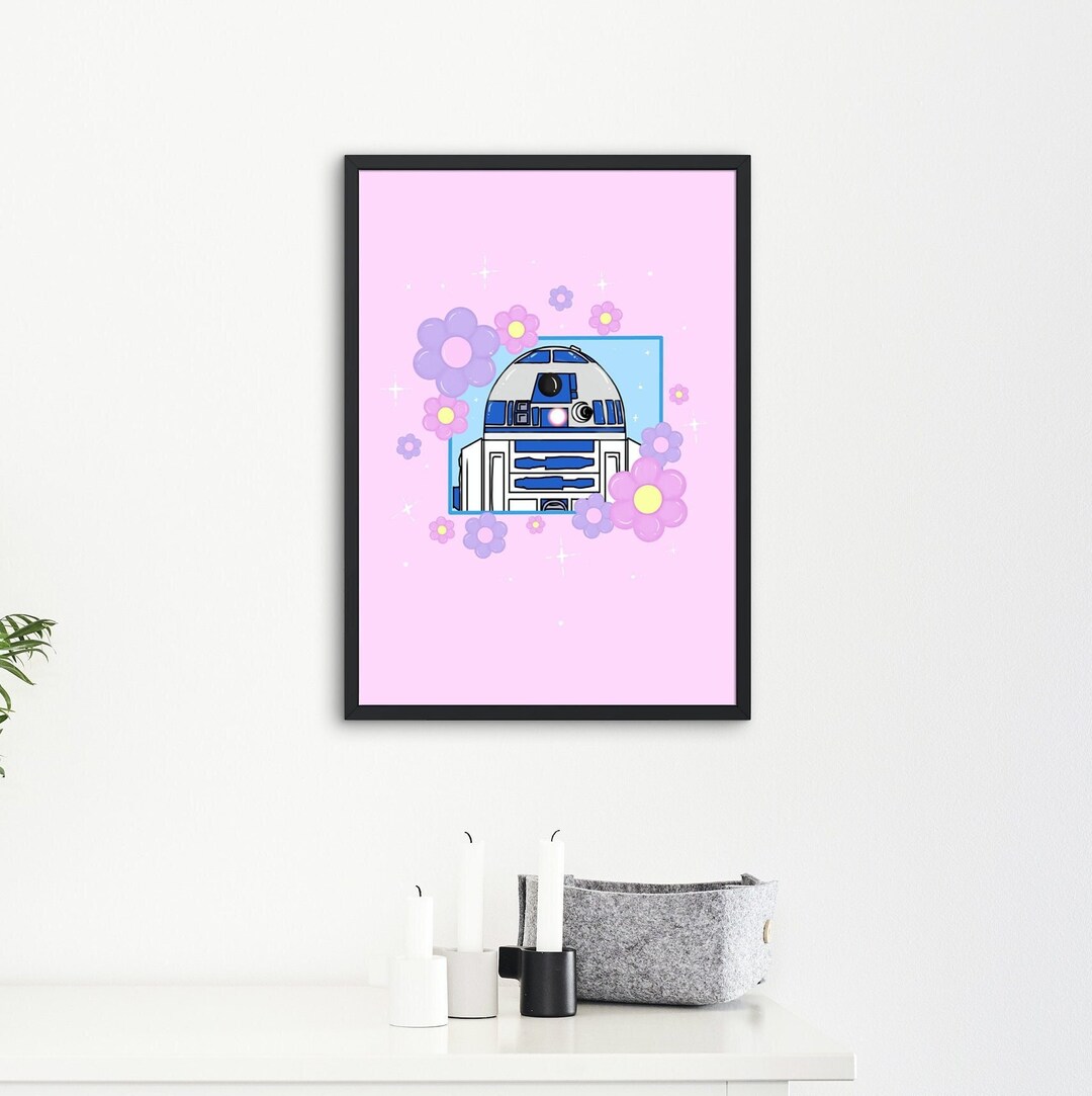 R2-D2 Cute Digital Print at Home/kawaii Droid Printable Wall Art ...