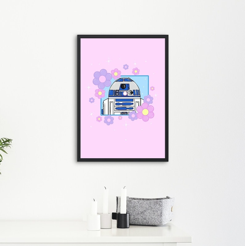 R2-D2 Cute Digital Print at Home/kawaii Droid Printable Wall Art ...