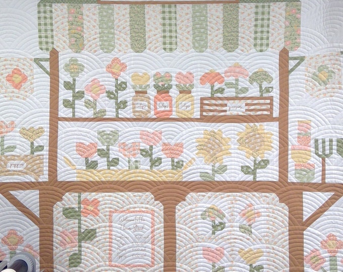 Handmade Flower Stand Quilt, Farmhouse Quilts, Springtime Quilts ...