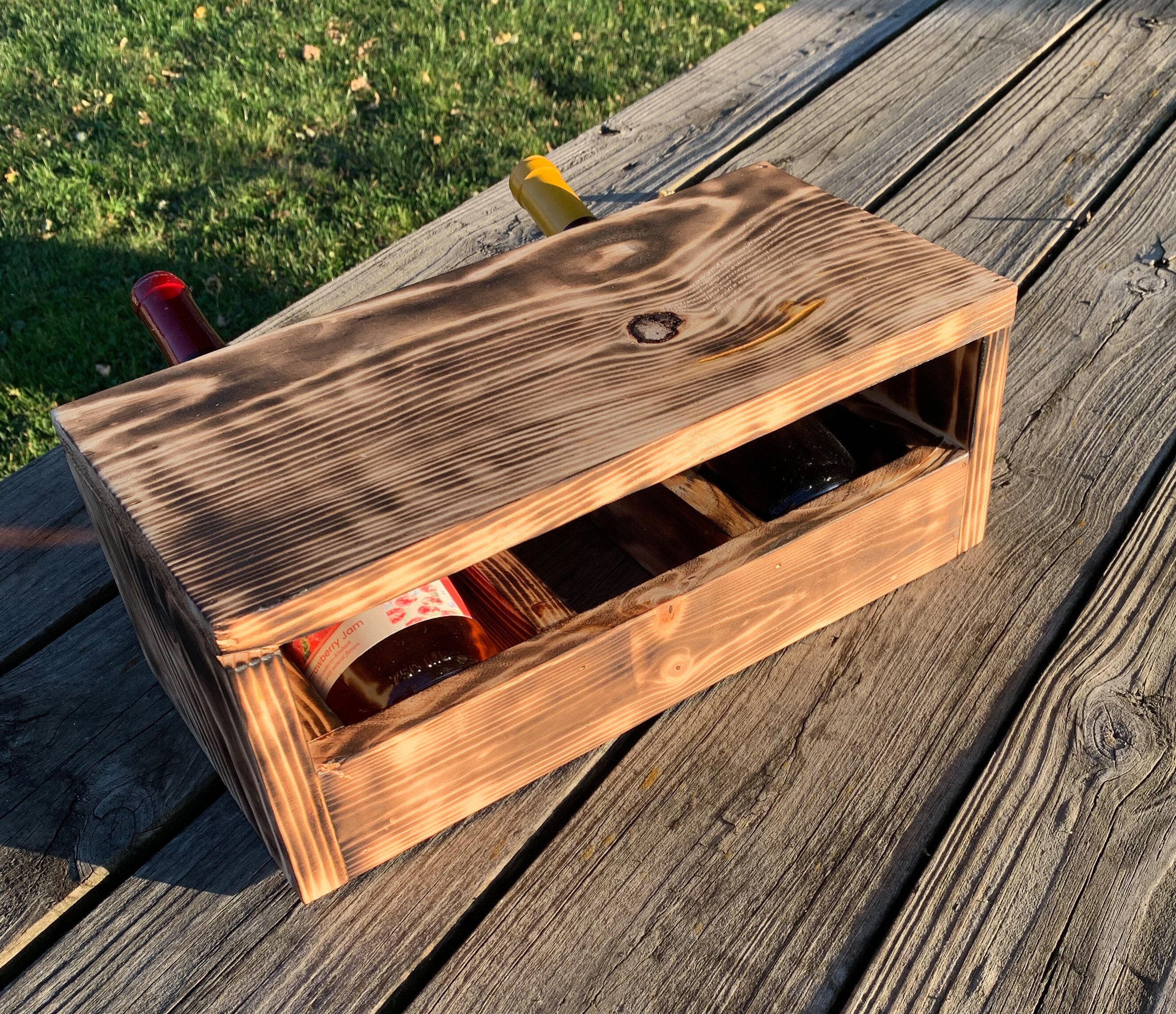 3 Bottle Wine Rack, Wine Storage, Counter Top Wine Storage - Etsy