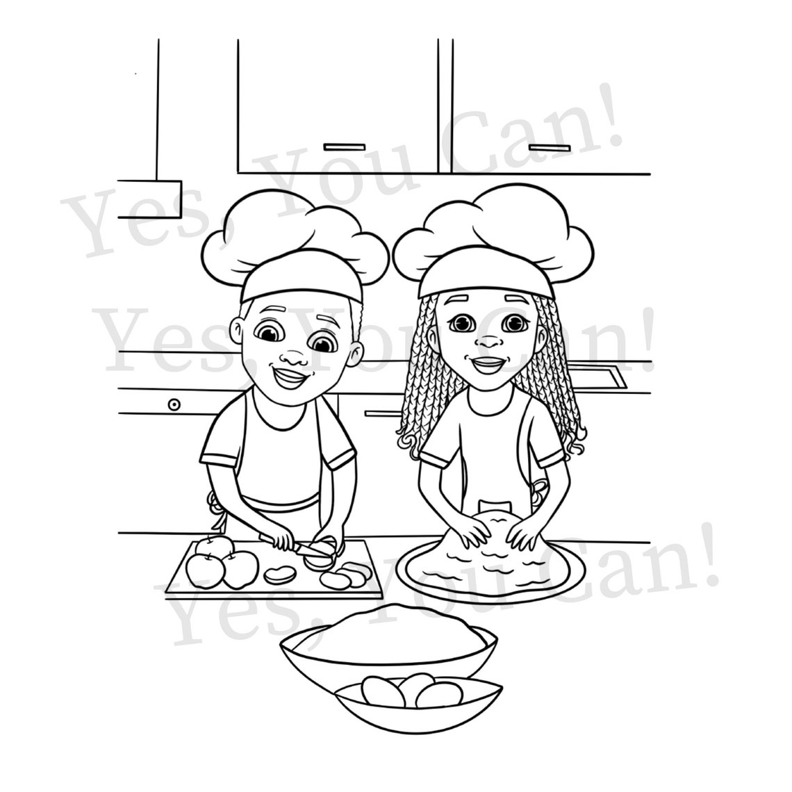 African American Children Coloring Book Yes I Can Coloring - Etsy