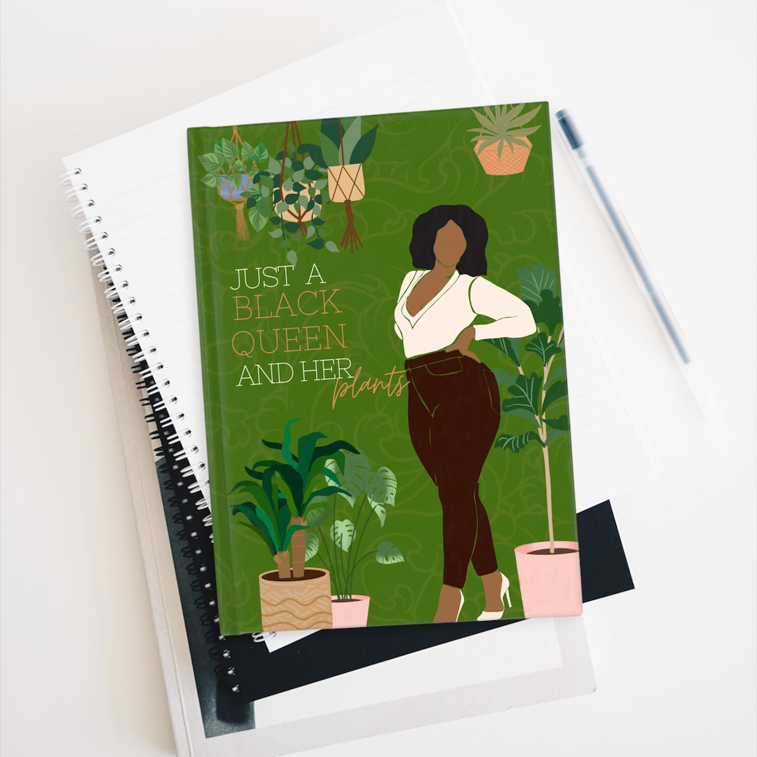 Black Women Plant Journal, Melanin Plant Lover Gift, Black Queen and ...