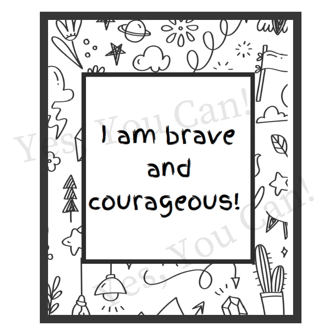 African American Children Coloring Book Yes I Can Coloring - Etsy