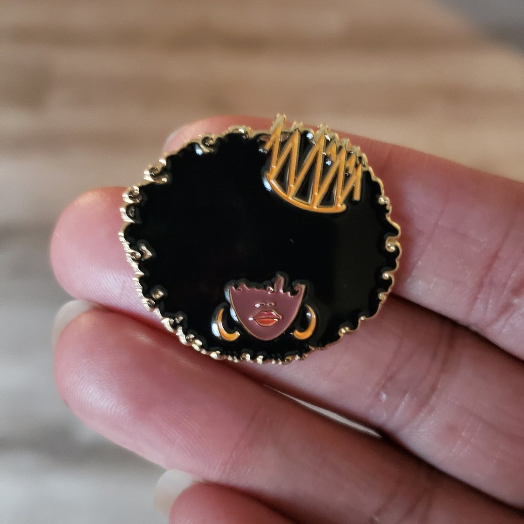 Melanin Queen Enamel Pin, Afro Queen Pin, Hard Enamel Pin, African ...