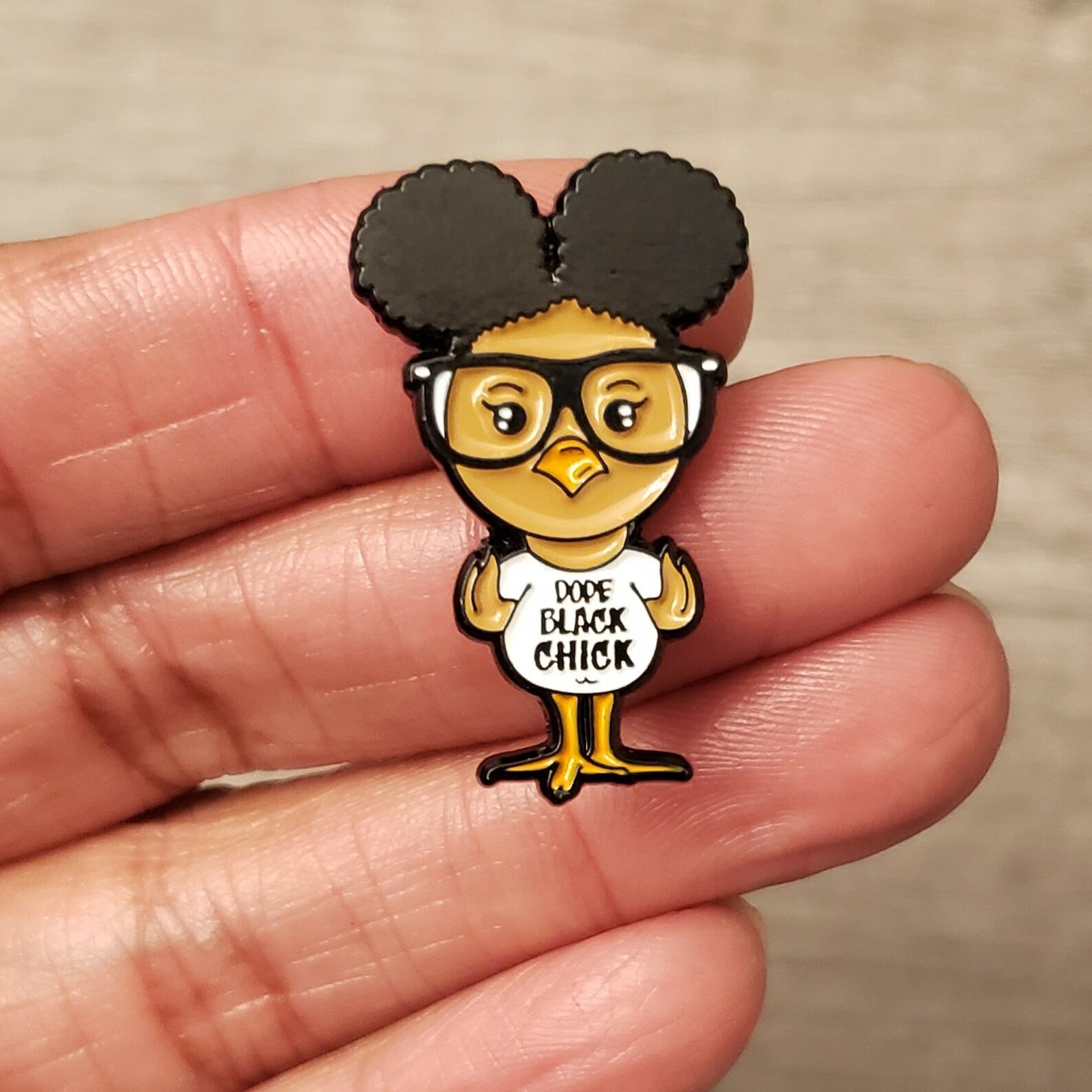 Funny Melanin Enamel Pin Dope Black Chick Pin Hard Enamel - Etsy