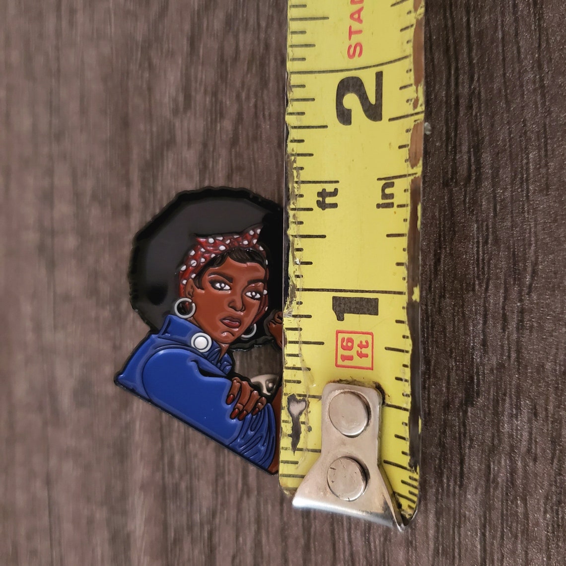 African American Rosie the Riveter Enamel Pin, Afro Melanin Rosie Pin ...