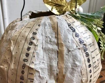 Rustic Autumn Paper Mache Pumpkin | Etsy