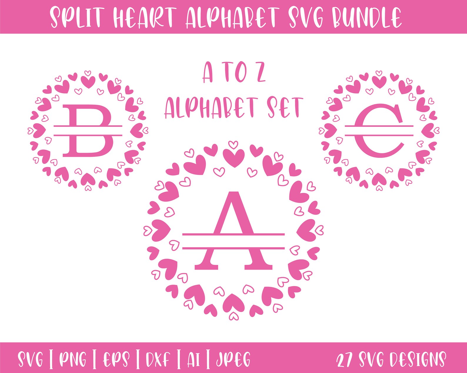 Split Monogram SVG Split Font Svg Valentine Svg Heart Split - Etsy