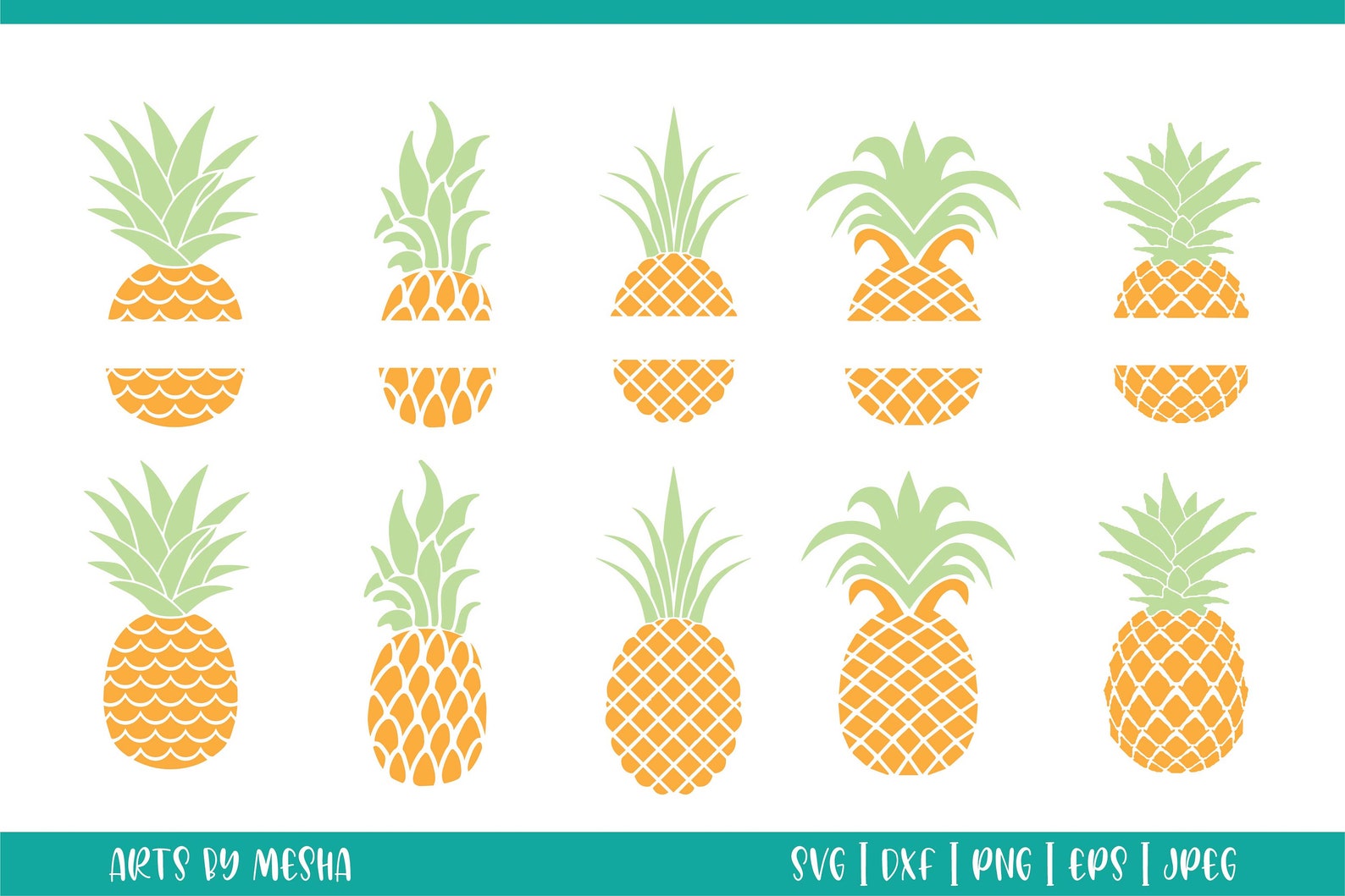 Pineapple SVG Bundle Pineapple Svg Files Pineapple Monogram | Etsy India