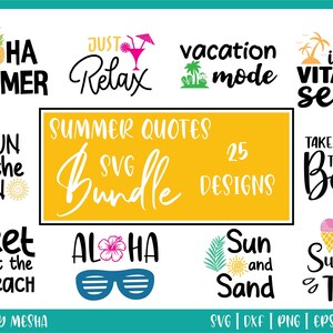 Summer Svg Bundle Summer Quotes Svg Bundle Beach Svg River - Etsy