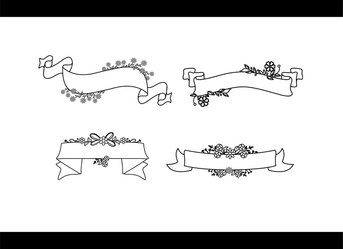 Buy Floral Banner Svg Bundle Flower Banner Svg Ribbon Svg Online in ...