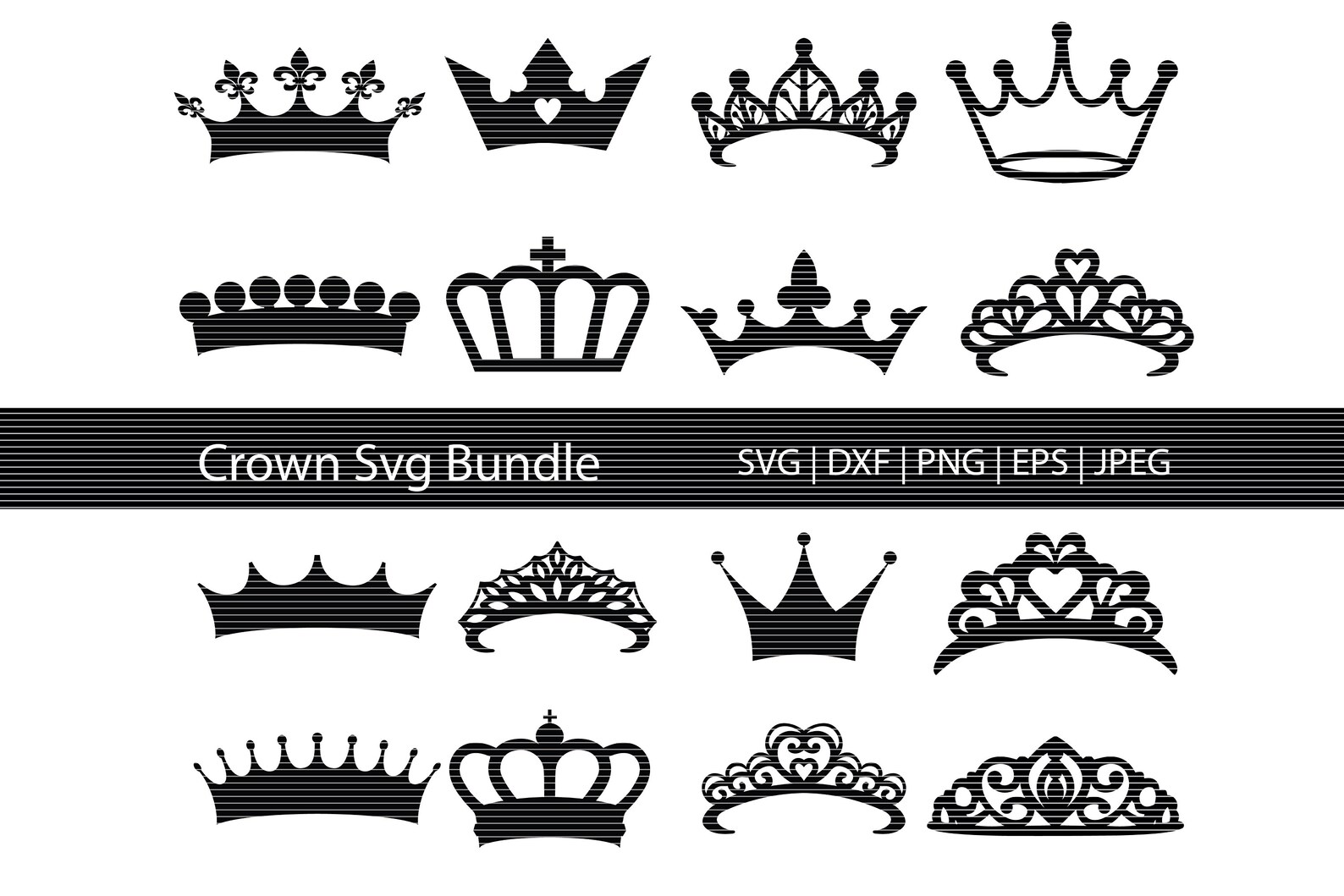 Crown Svg Bundle Crown Cut File Princess Svg Bundle Crown Clipart
