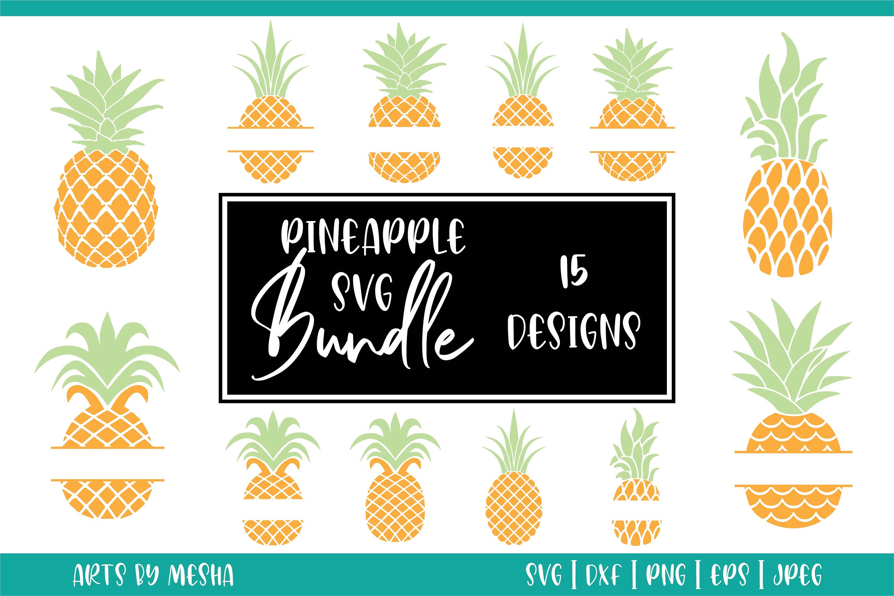 Pineapple SVG Bundle Pineapple Svg Files Pineapple Monogram | Etsy India