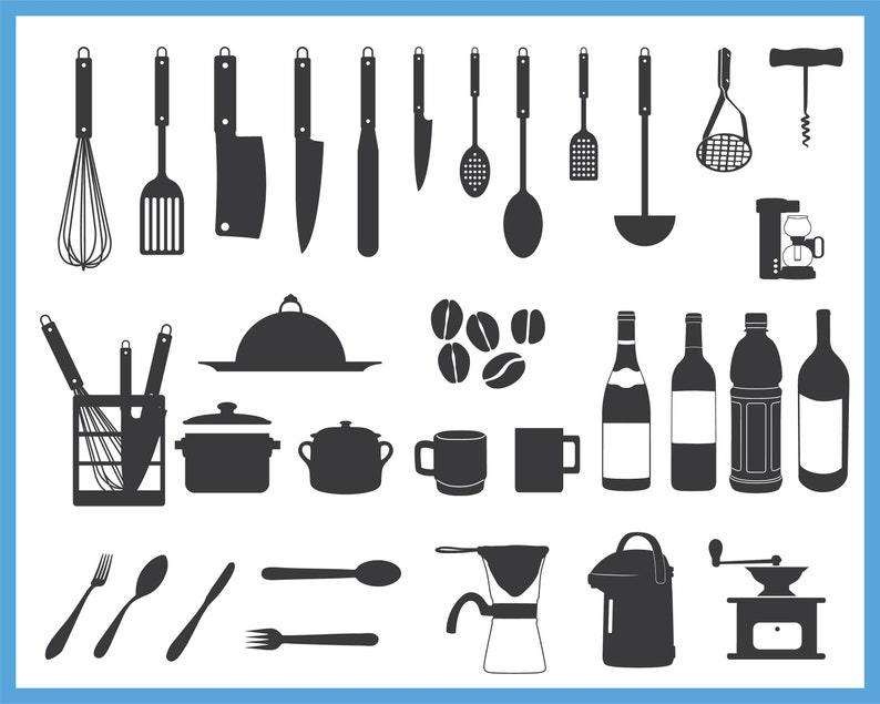 Kitchen Svg Bundle Utensils Svg Bundle Fork Svg Knife svg | Etsy