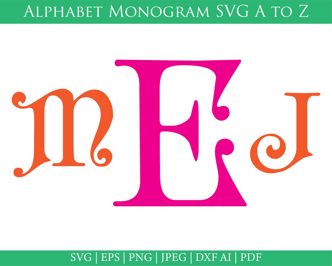 Monogram SVG Alphabet Svg Fancy Monogram Alphabet Svg - Etsy Canada