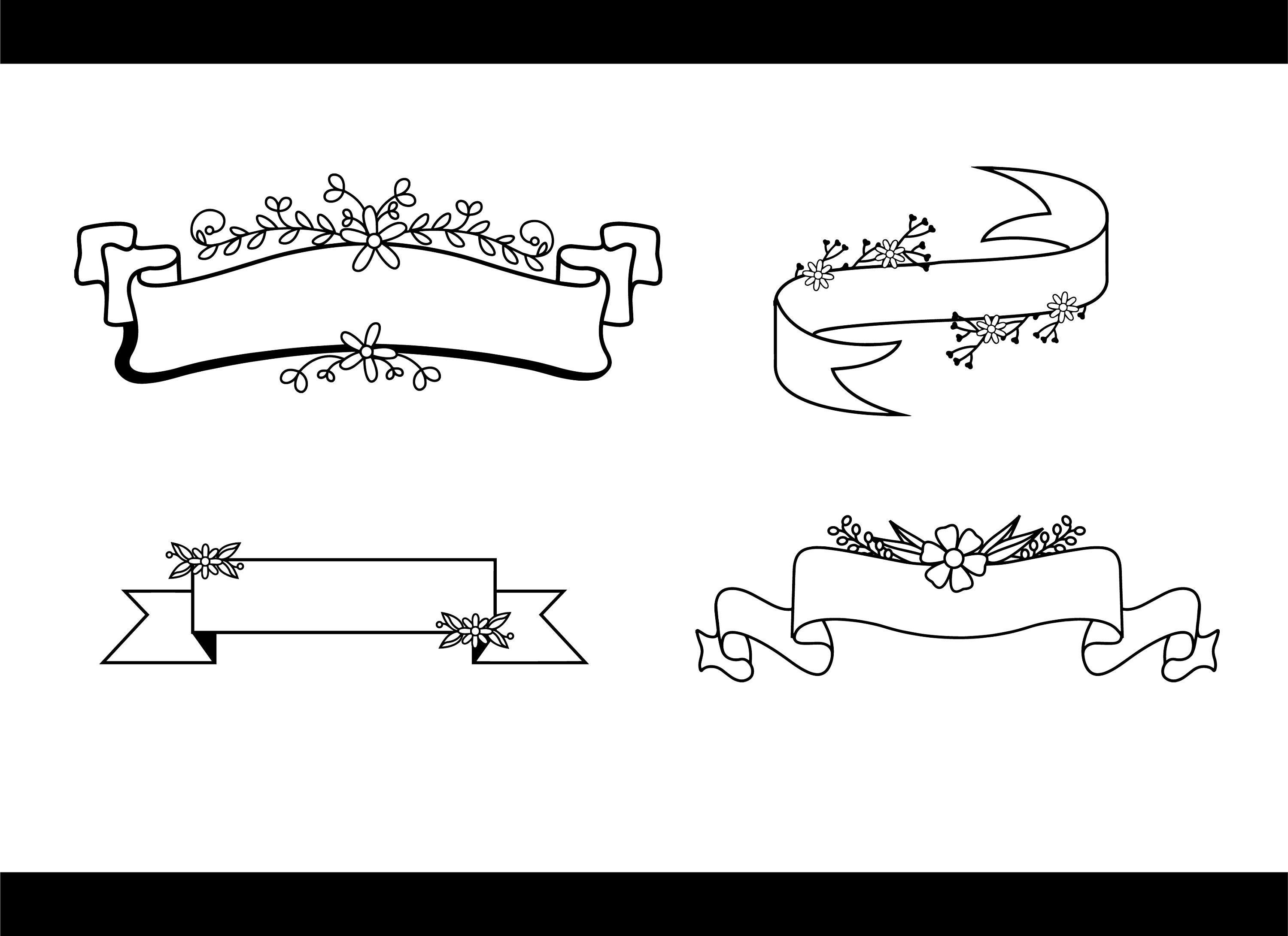 Floral Banner Svg Bundle Flower Banner Svg Ribbon Svg | Etsy India