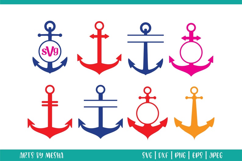 Anchor Monogram SVG Anchor Monogram Frame Anchor SVG - Etsy