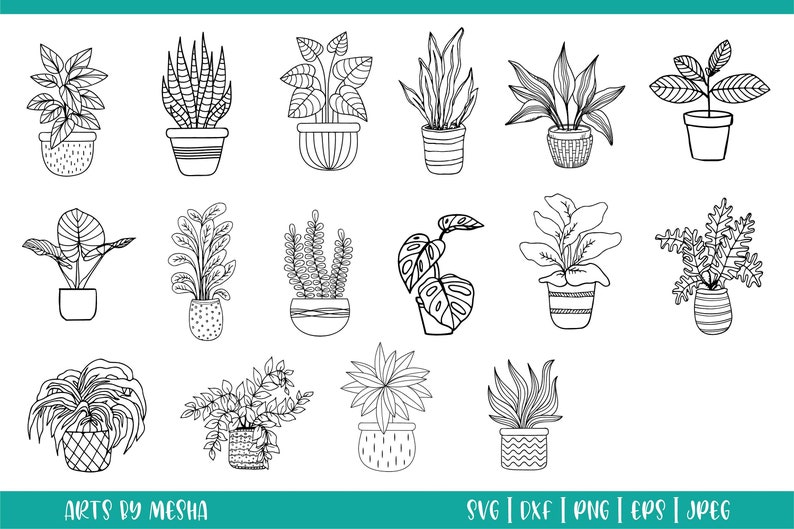 Hand Drawn Plants Svg Bundle Hand Drawn Plants Svg Plants - Etsy