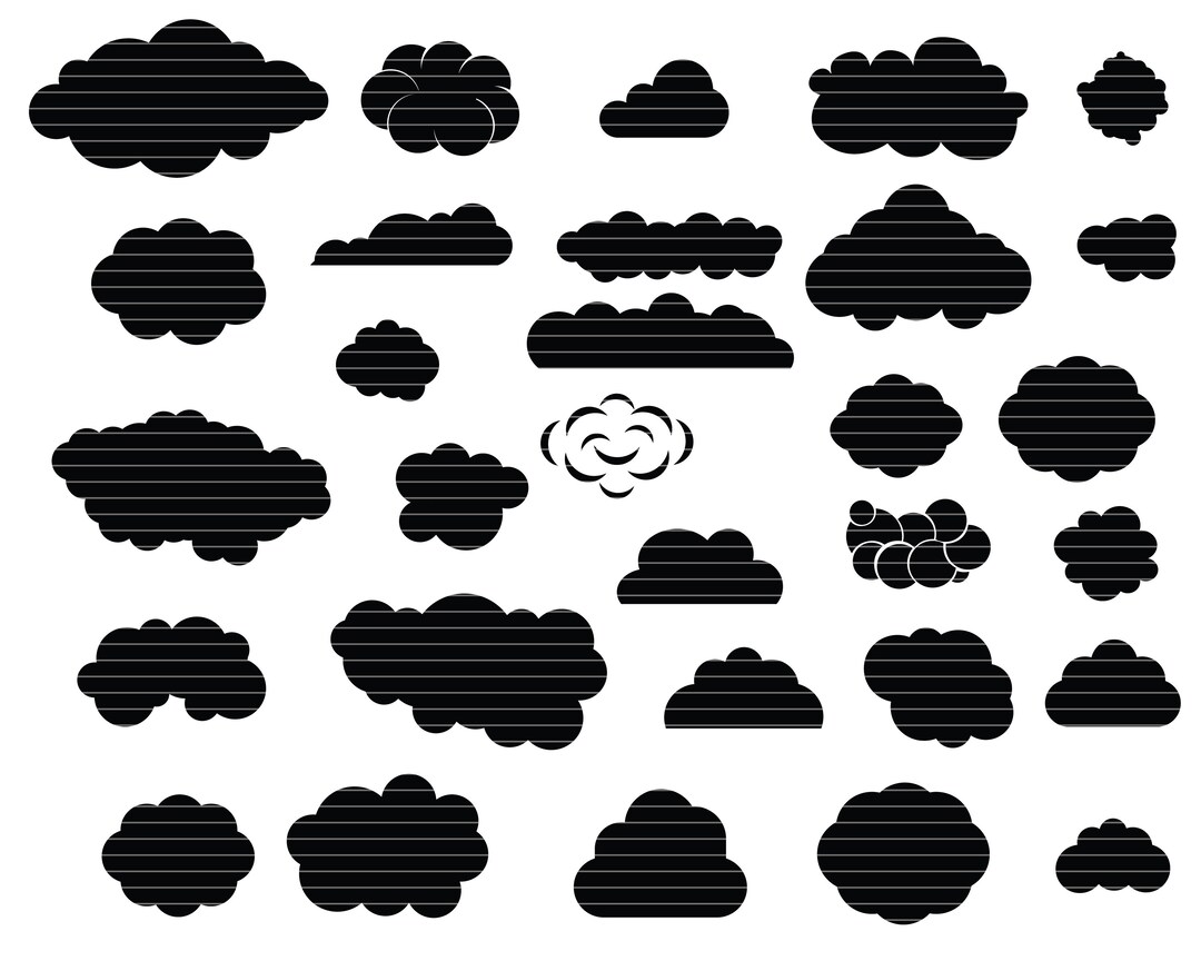 Cloud Svg Bundle / Cloud Clipart / Cloud Vector / Cloud Svg File ...