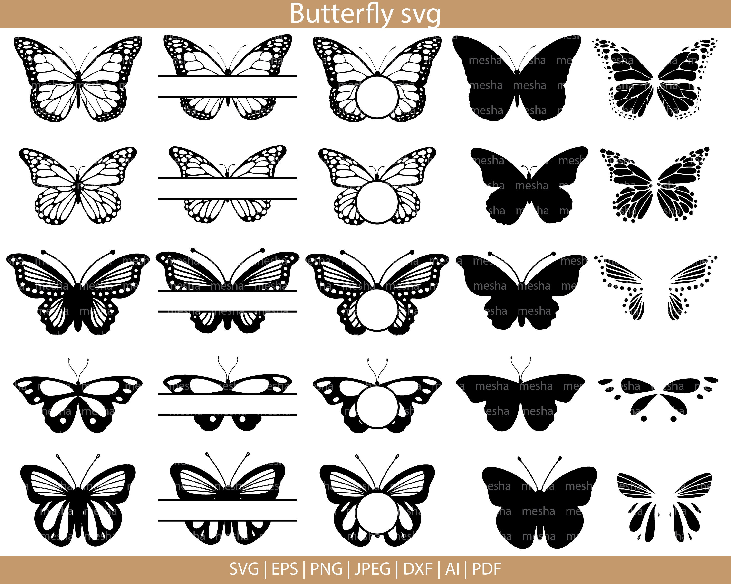 Butterfly Svg Bundle Butterfly Monogram Svg Bundle Butterfly | Etsy