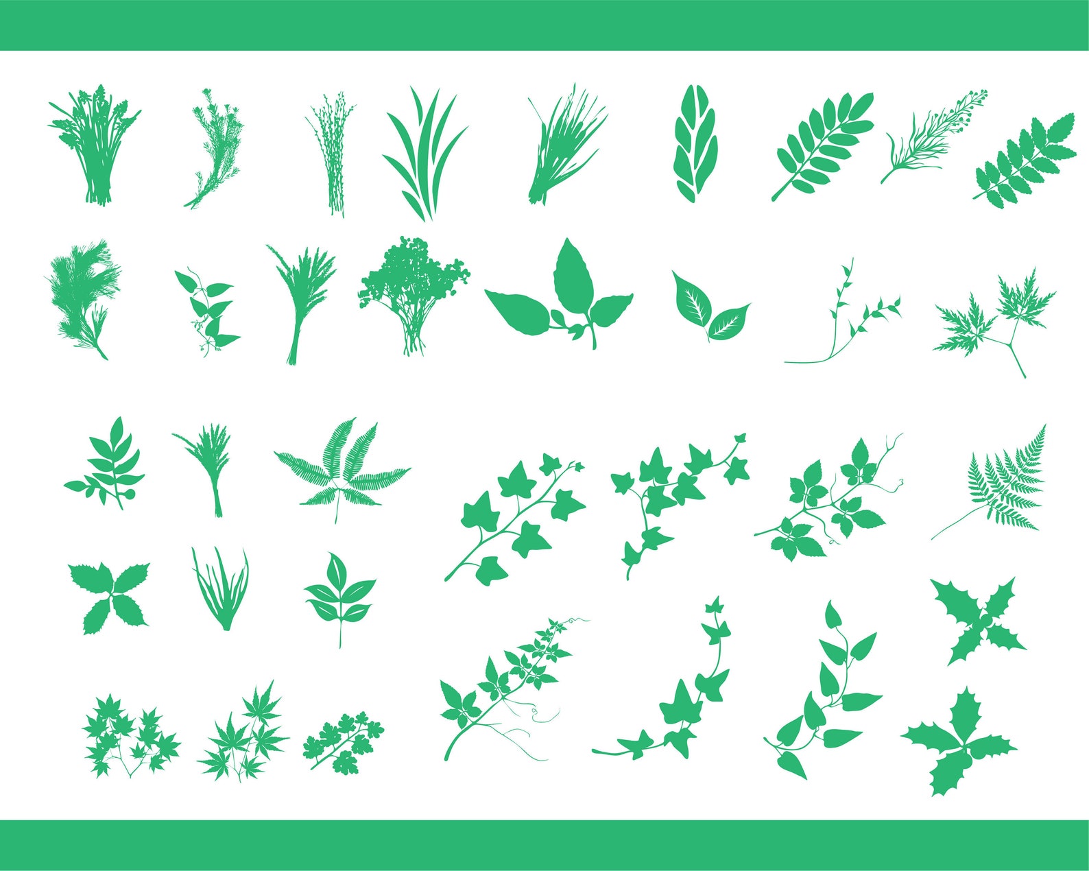 Leaf svg bundle leaf shape silhouette svg leaves svg bundle | Etsy