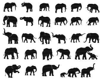 Elephant SVG Elephant SVG Bundle Elephant Cut File Elephant Silhouette ...