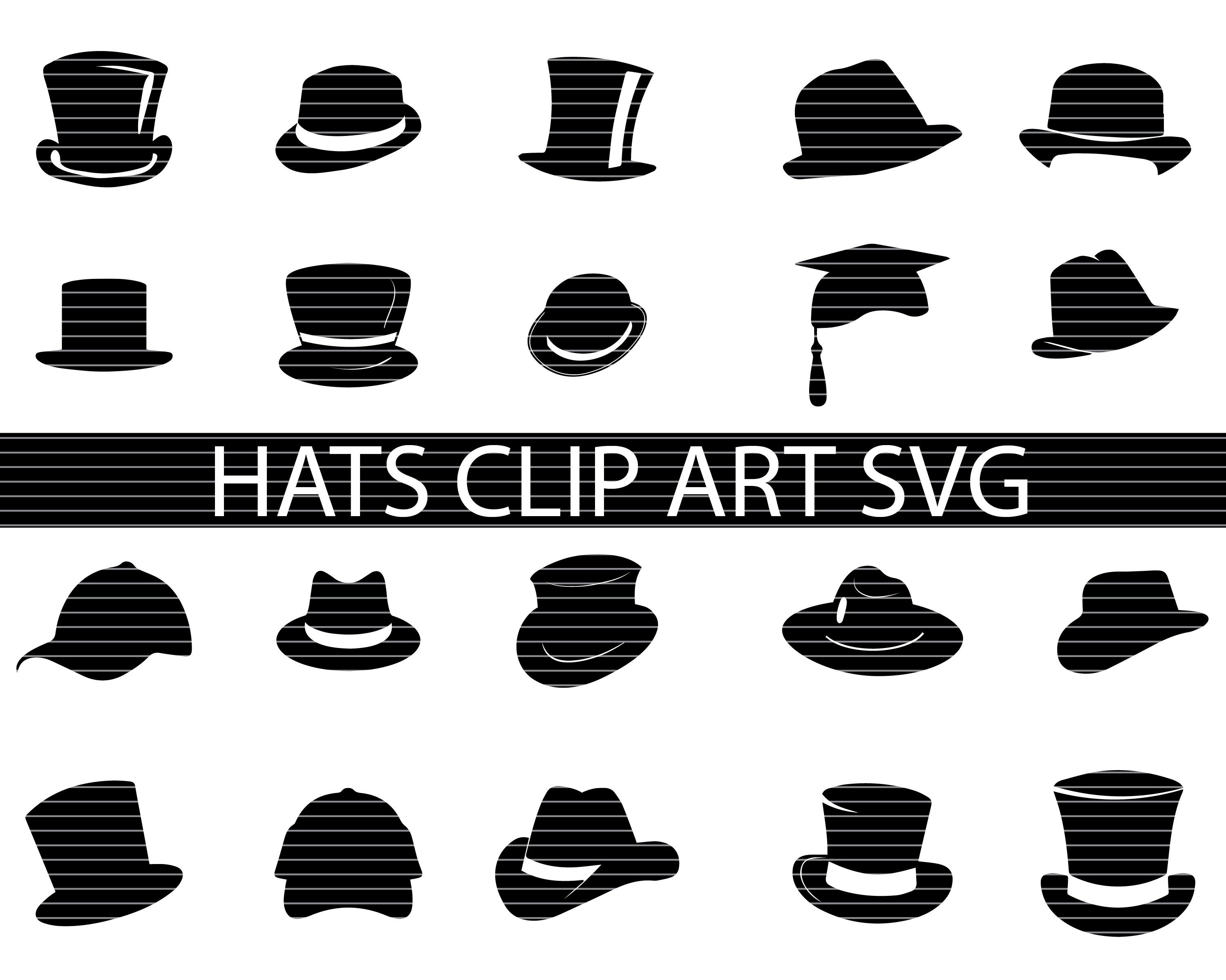 HAT SVG Bundle Gentleman Svg Hat Svg Hat Clipart Top Hat - Etsy