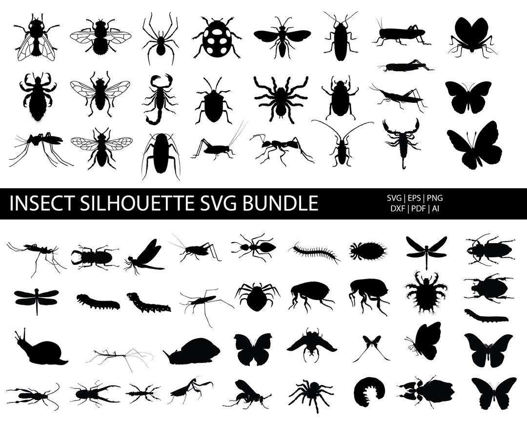 Insect Silhouette Svg Bundle Insect Silhouette Svg Insect Clipart ...