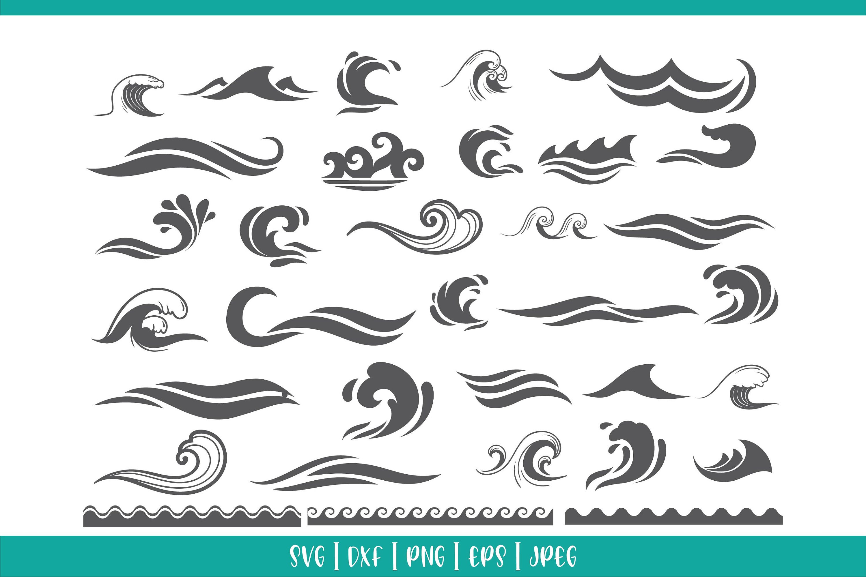 Wave SVG Bundle Wave SVG Wave Clipart Wave Cut Files For - Etsy España