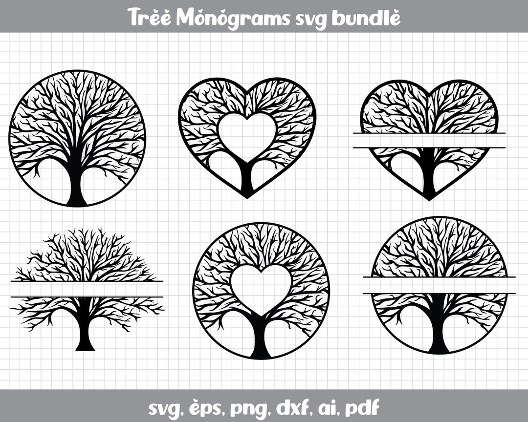 Split Monogram Family Tree Svg Split Tree Svg Family Tree - Etsy Canada