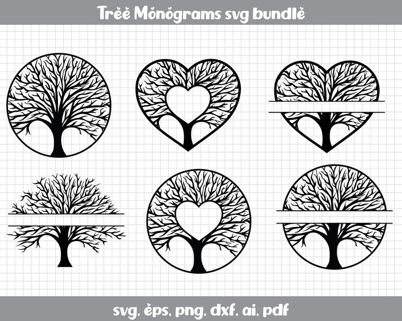 Split Monogram Family Tree Svg Split Tree Svg Family Tree - Etsy Canada