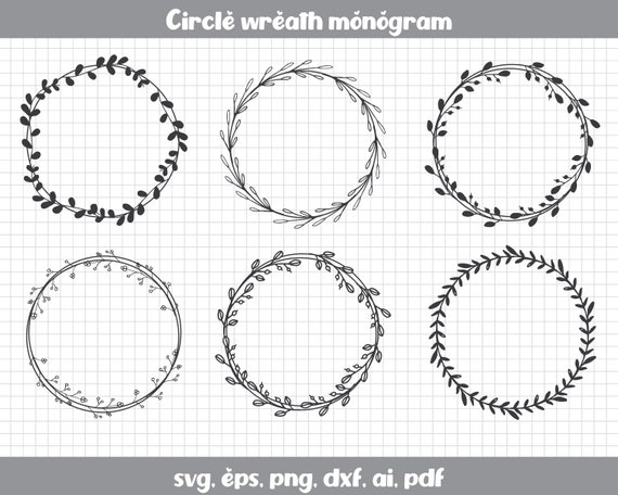 Cirkel svg bundel cirkel frame svg cirkel krans svg bloemen - Etsy België