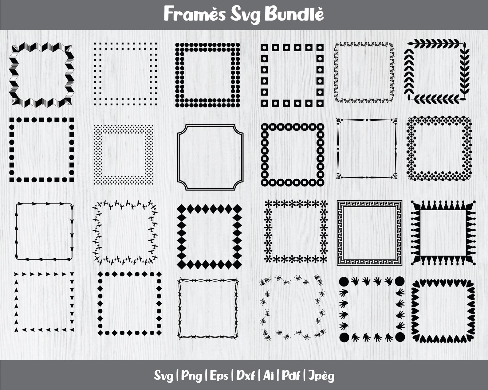 Decorative Square Frame Svg Square Frame Frame Svg Bundle - Etsy