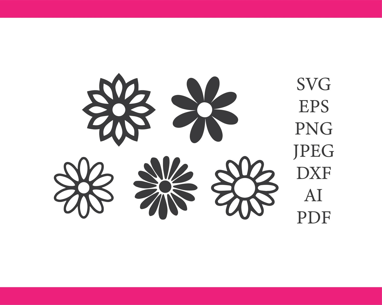Daisy Svg Bundle Daisy SVG Cut File Daisy Silhouette - Etsy Canada
