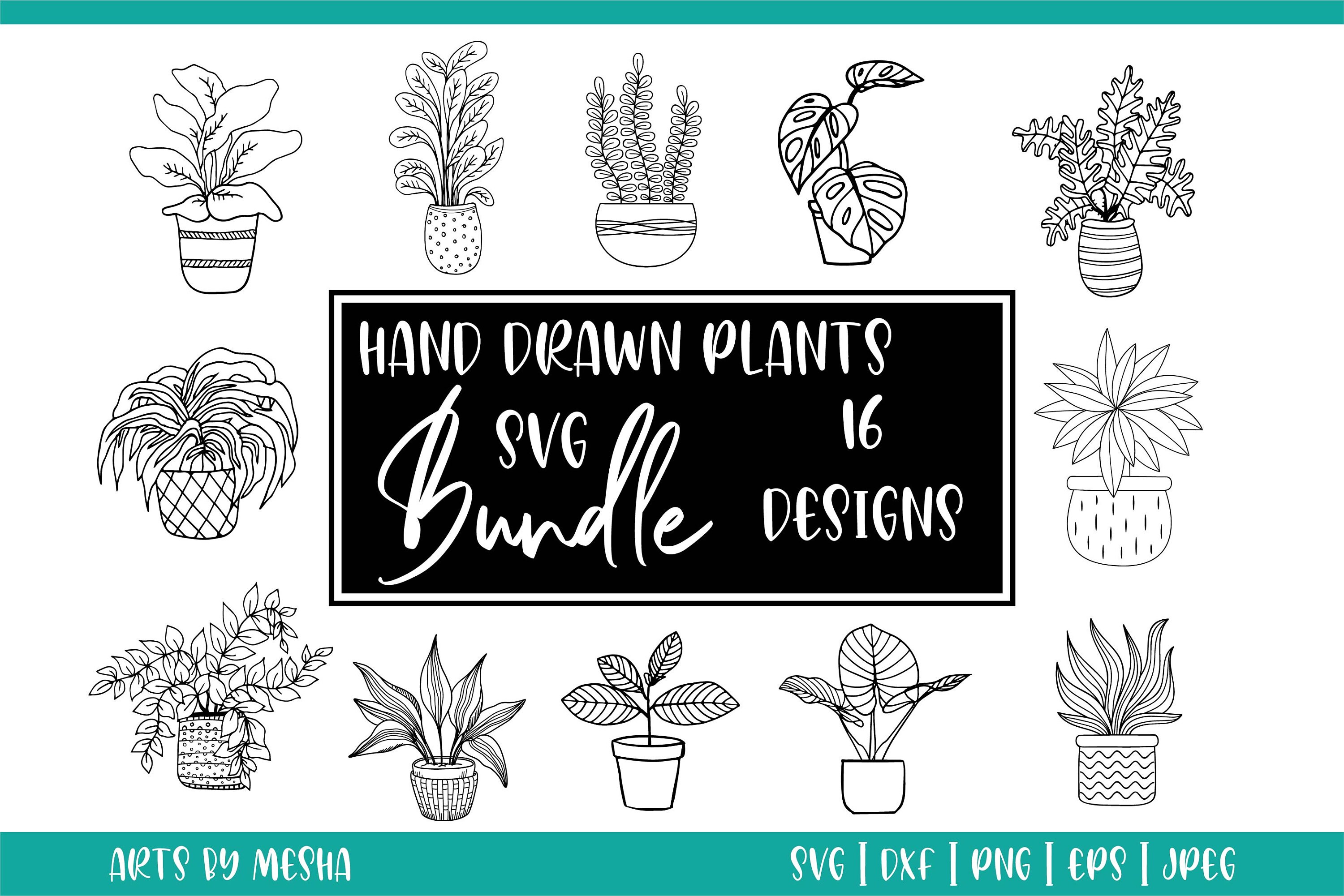 Hand Drawn Plants Svg Bundle Hand Drawn Plants Svg Plants - Etsy