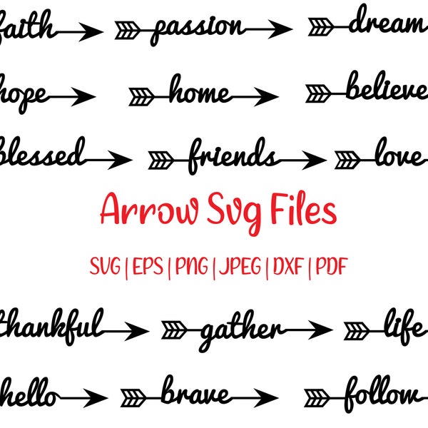 Arrow Words Svg - Etsy