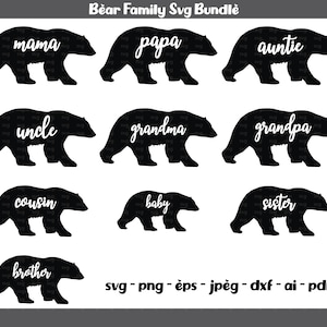 Bear Family svg Bear svg Mama Bear svg Papa Bear svg Baby | Etsy