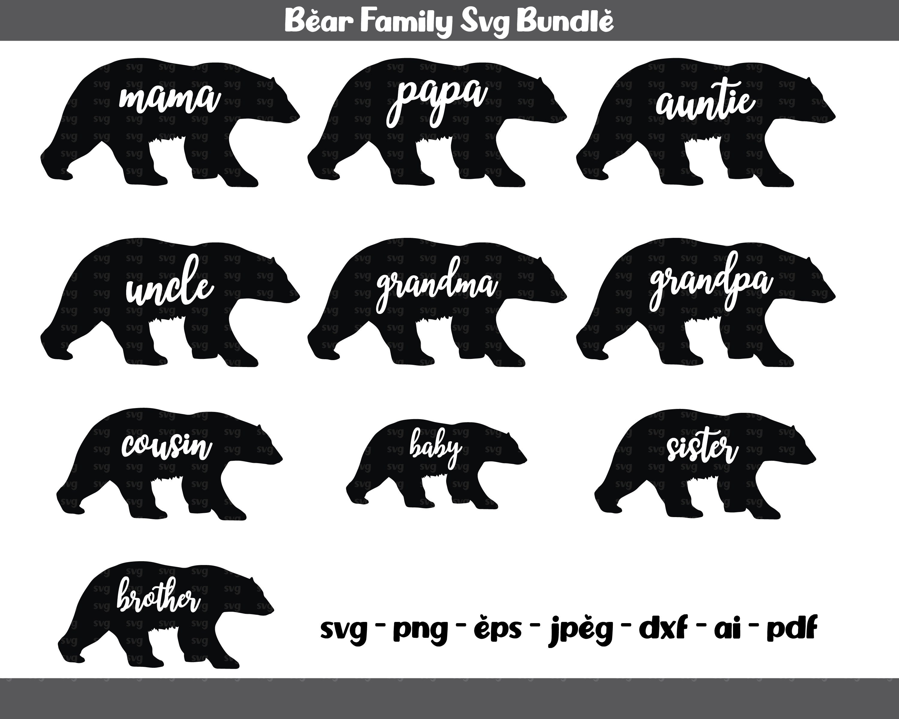 Buy Bear Family Svg Bear Svg Mama Bear Svg Papa Bear Svg Baby Online in ...
