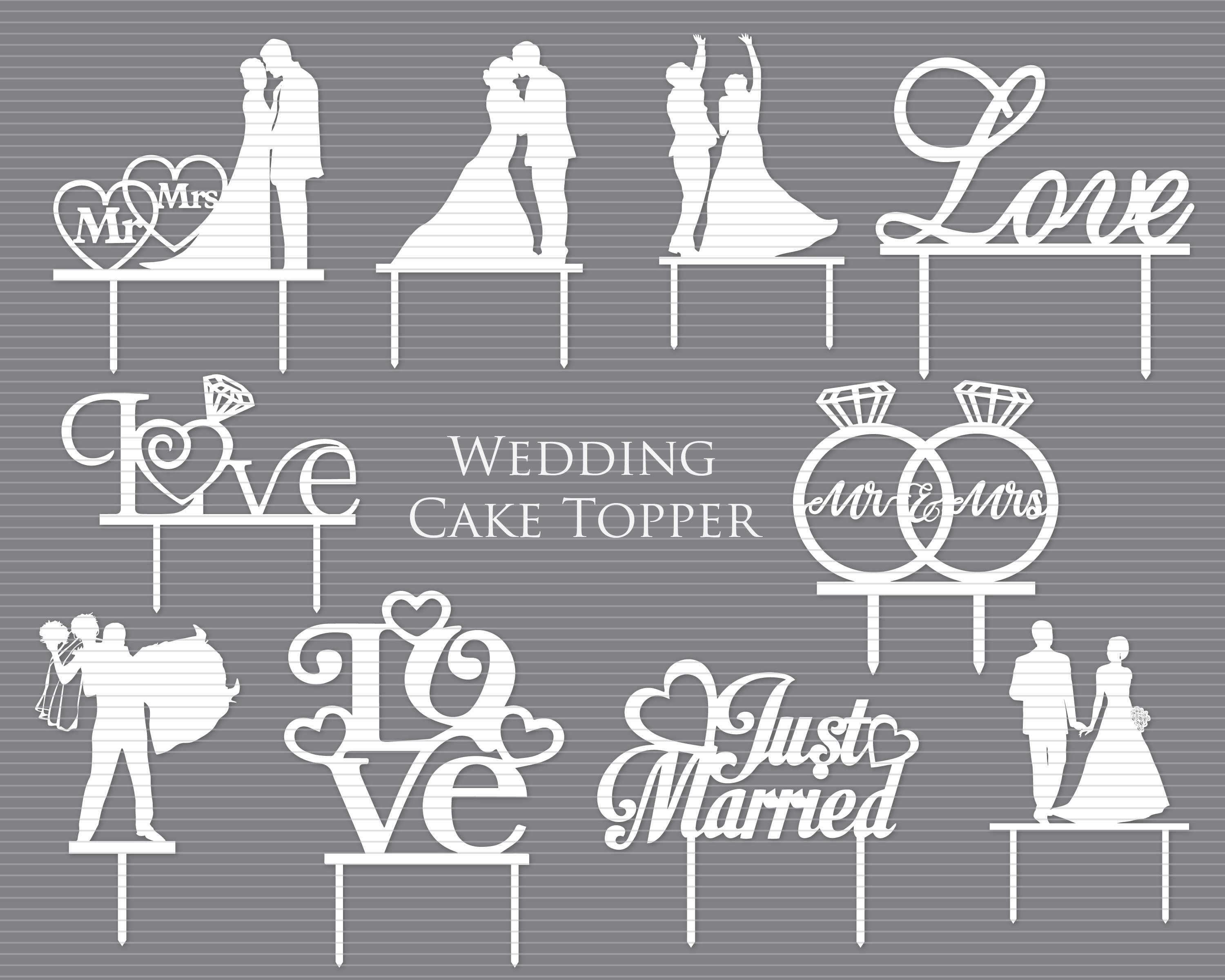 Wedding Cake Topper Svg Mr And Mrs Cake Topper Custom Cake Etsy Canada