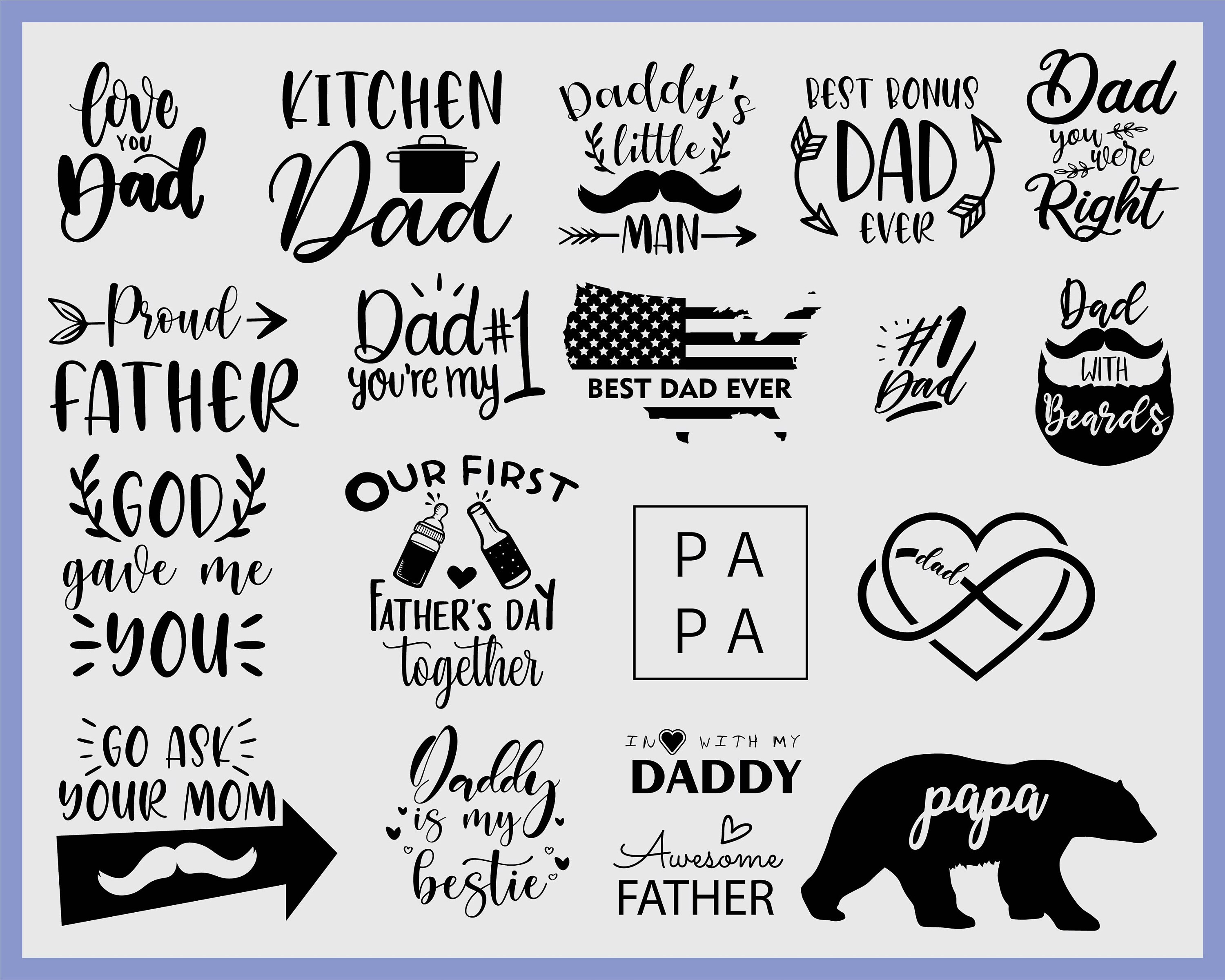 100 Fathers Day Svg Bundle Dad Svg Daddy Svg Father Svg | Etsy