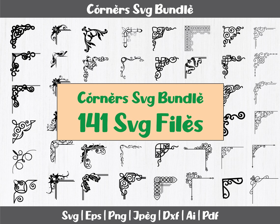 Corners Svg Bundle Corner Svg Floral Corner Svg Files | Etsy