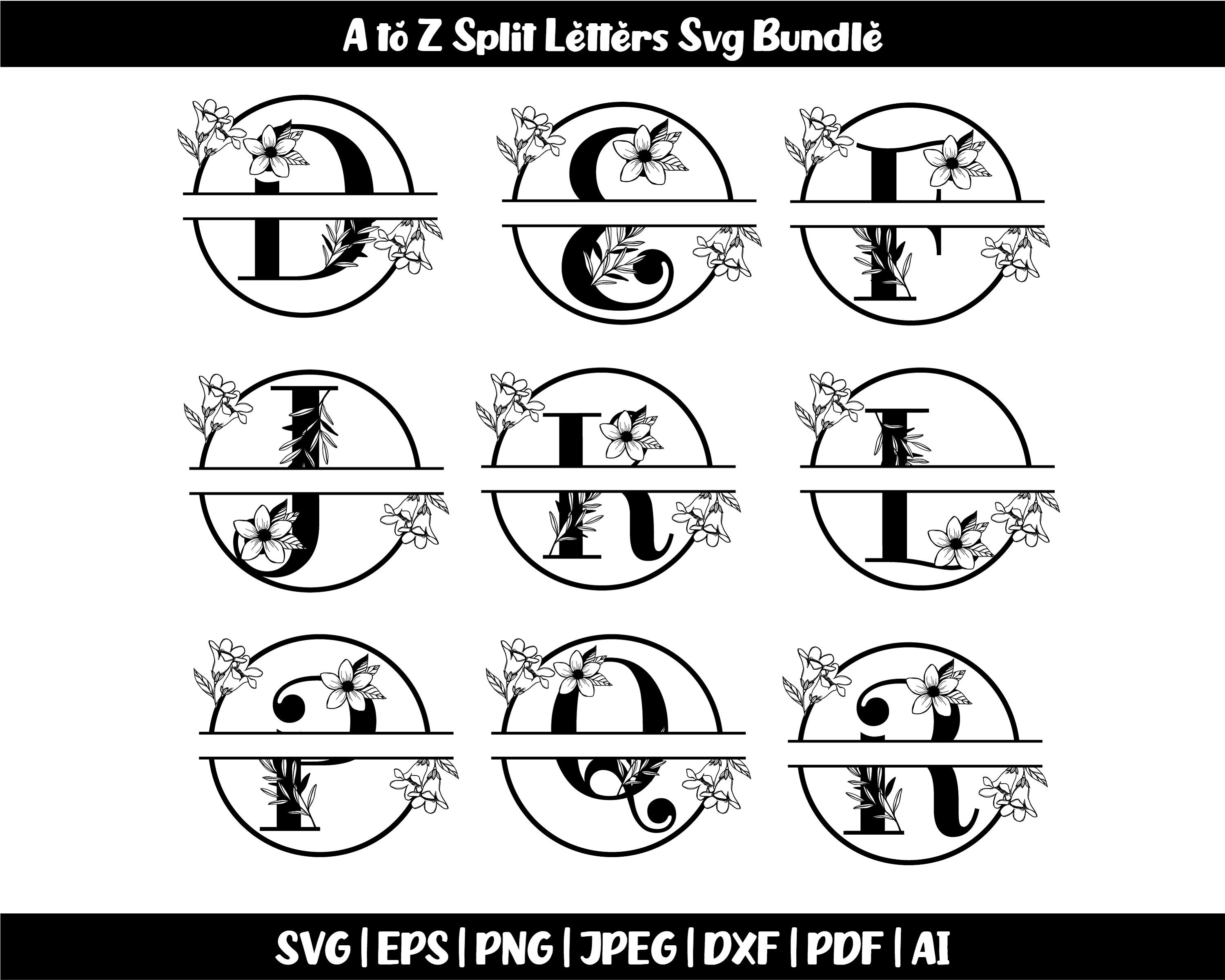 Buy Split Floral Alphabet Svg Bundle Floral Letters Svg Split Online in ...